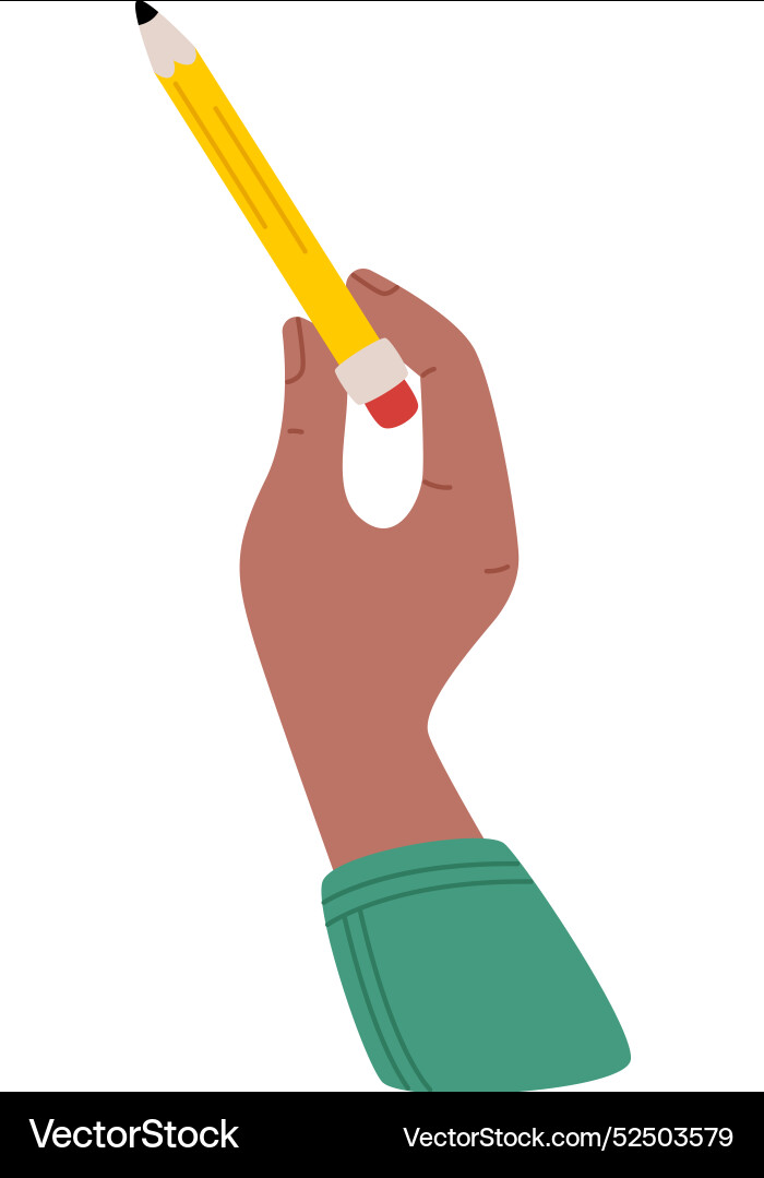 Hand holding pencil Royalty Free Vector Image - VectorStock