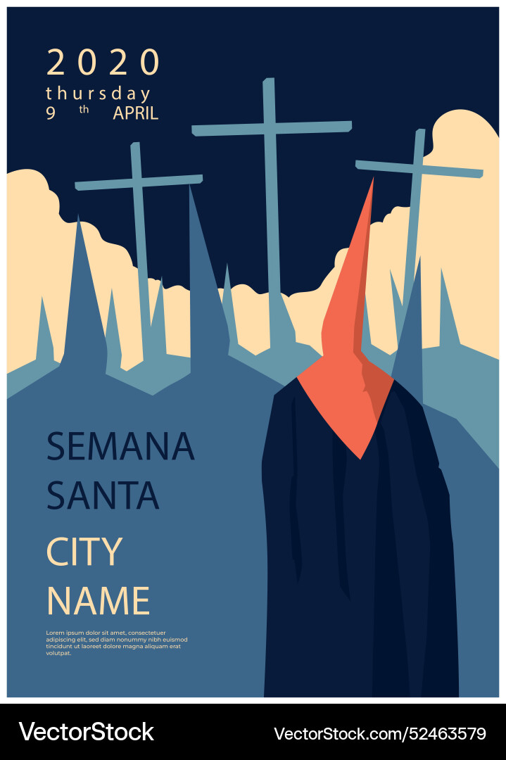 Holy week flyer template concept Royalty Free Vector Image