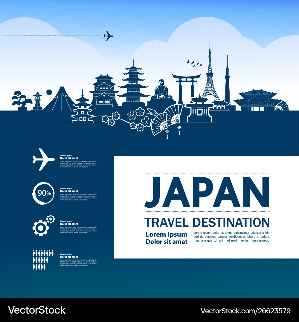 Japan travel destination Royalty Free Vector Image