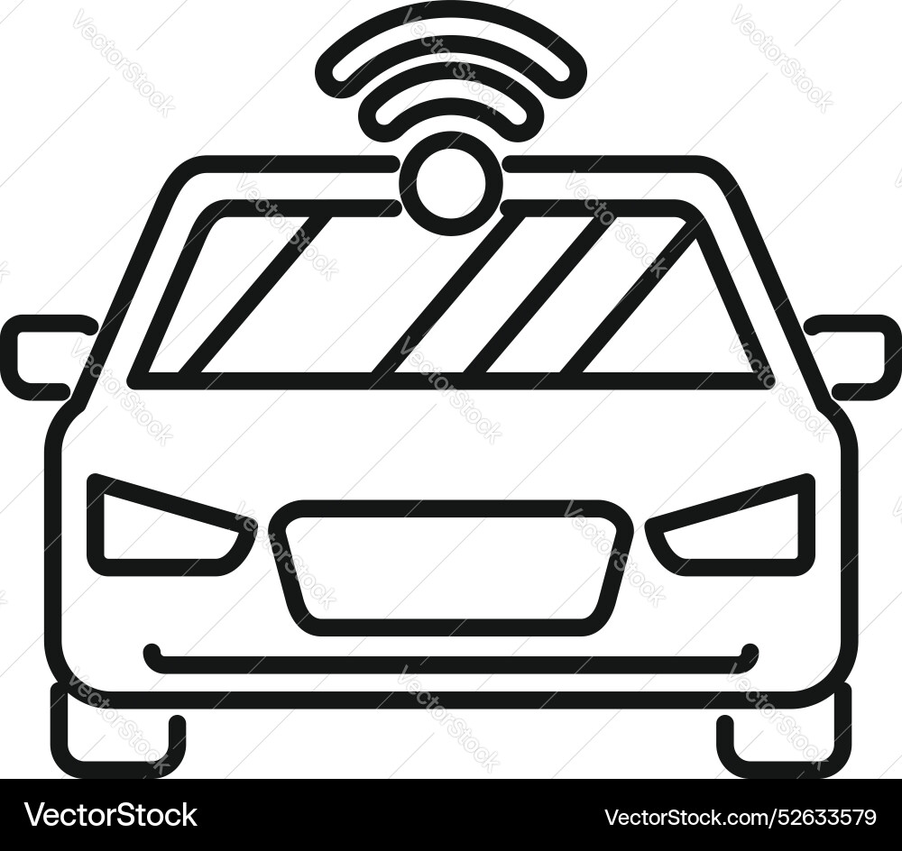 Line drawing of a self driving car using a Vector Image