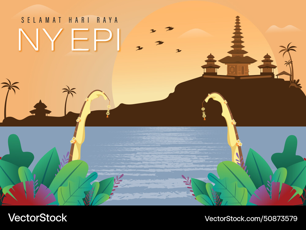 Nyepi day Royalty Free Vector Image - VectorStock
