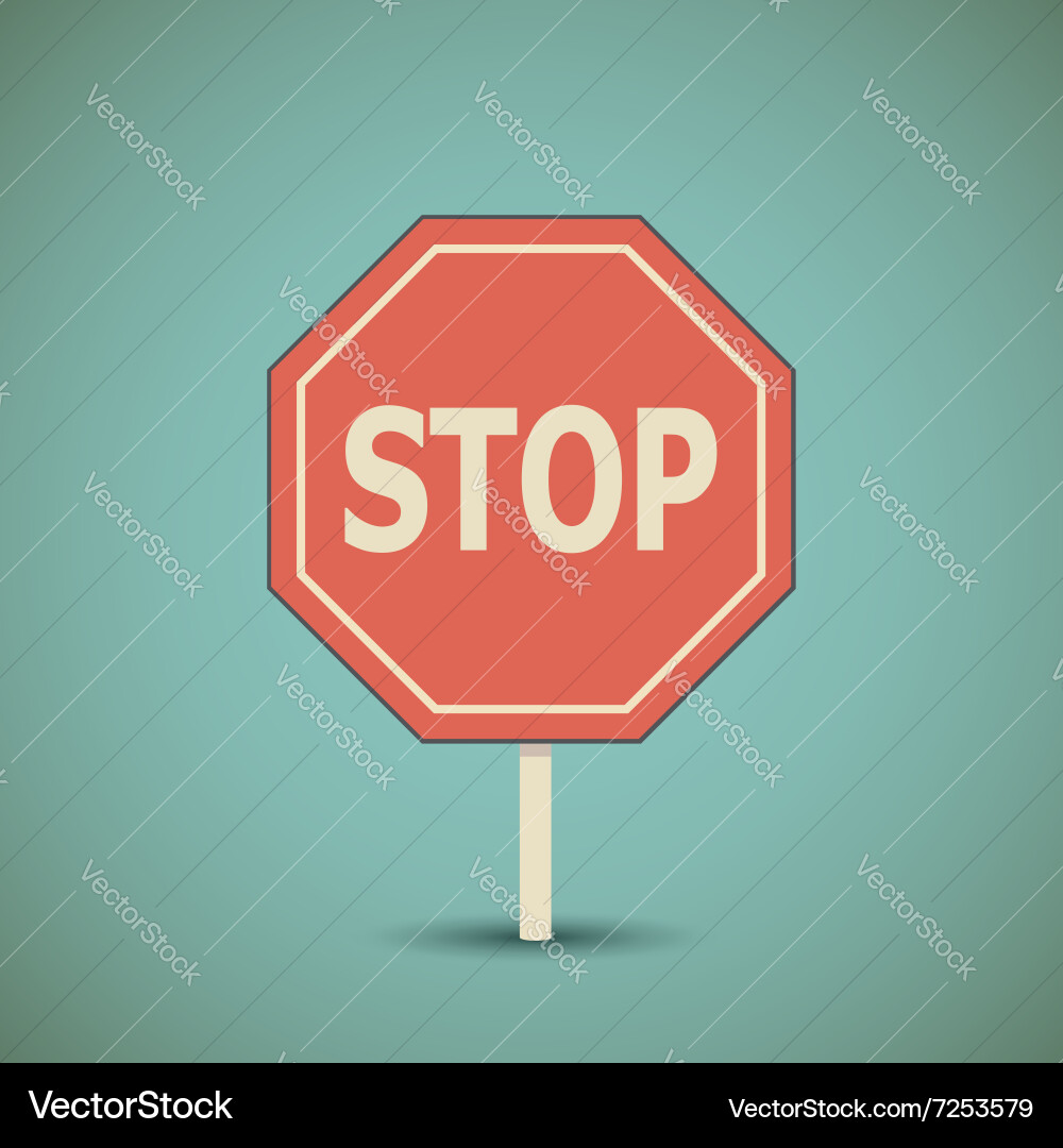 Road stop sign Royalty Free Vector Image - VectorStock