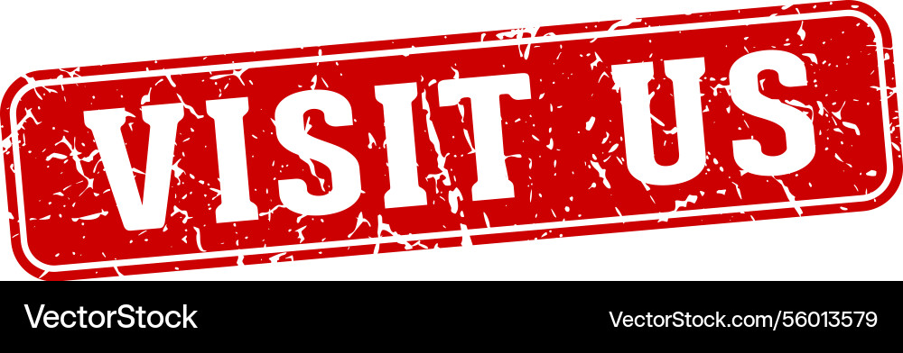 Visit us rectangular sign stamp Royalty Free Vector Image