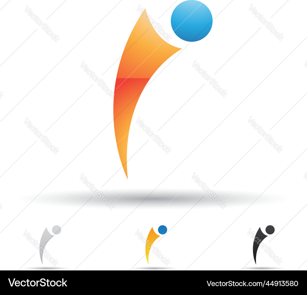 Abstract Glossy Letter I Icon Royalty Free Vector Image