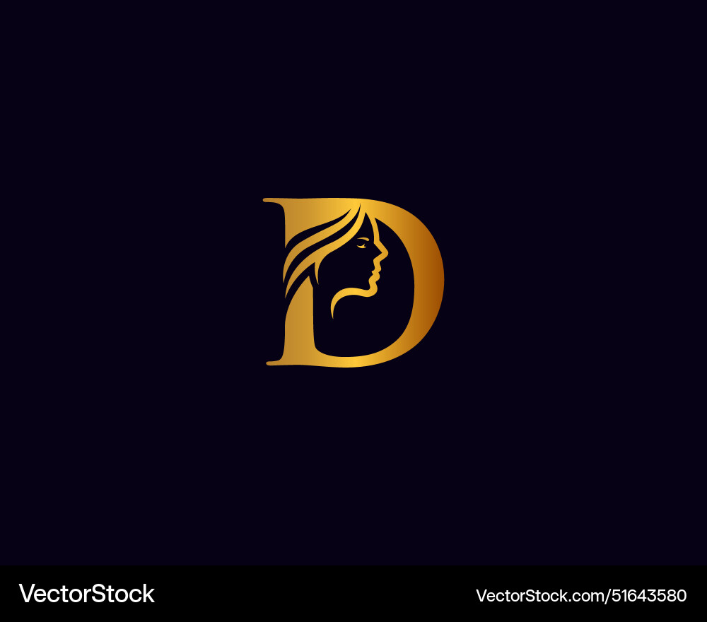 Abstract letter d with beauty concept logo design Vector Image