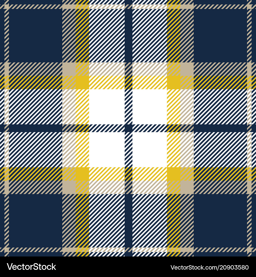 Blue and yellow tartan plaid seamless pattern Vector Image