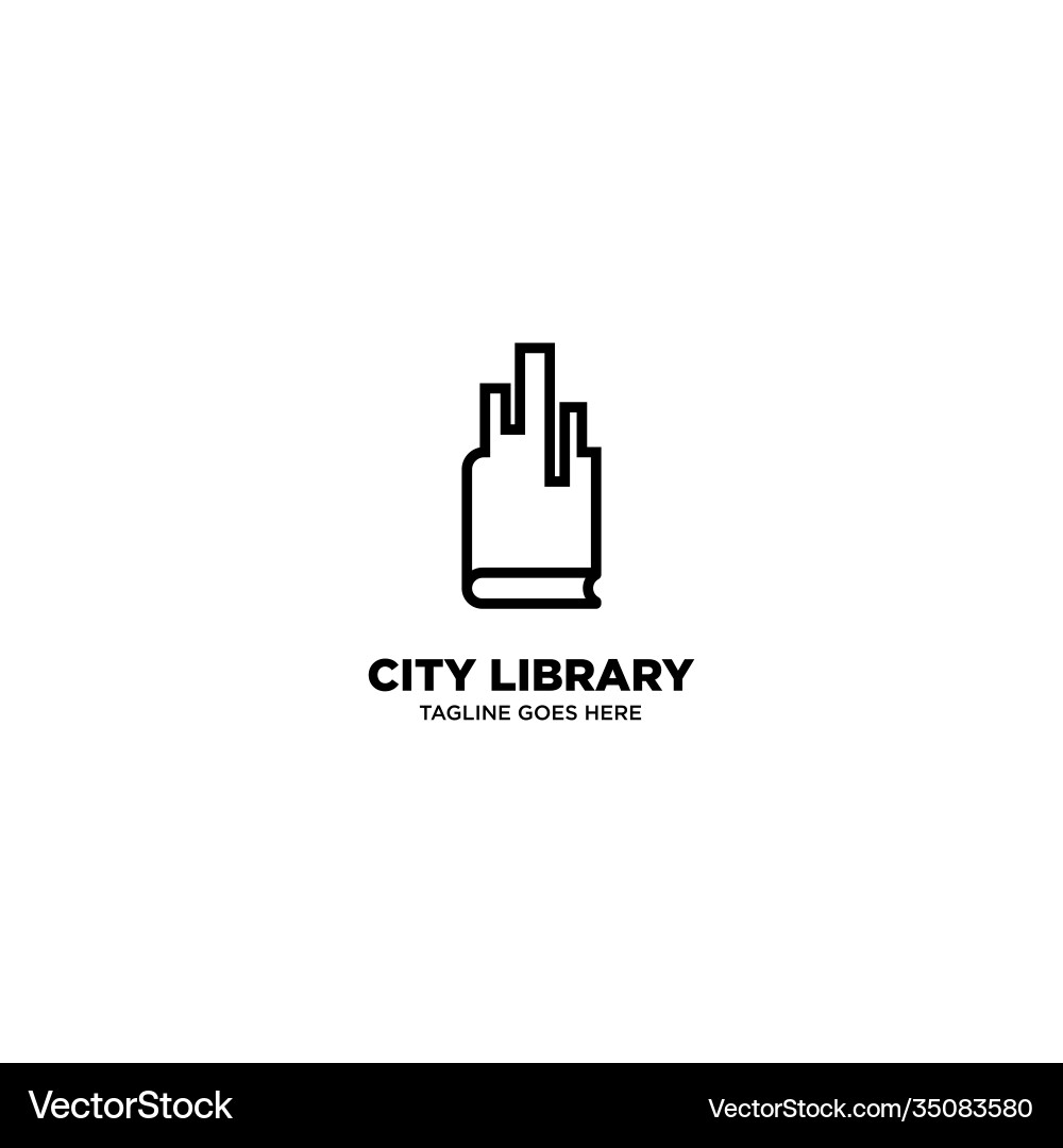 City library logo template Royalty Free Vector Image