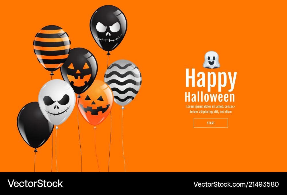 Halloween banner ghost scary spooky air Royalty Free Vector