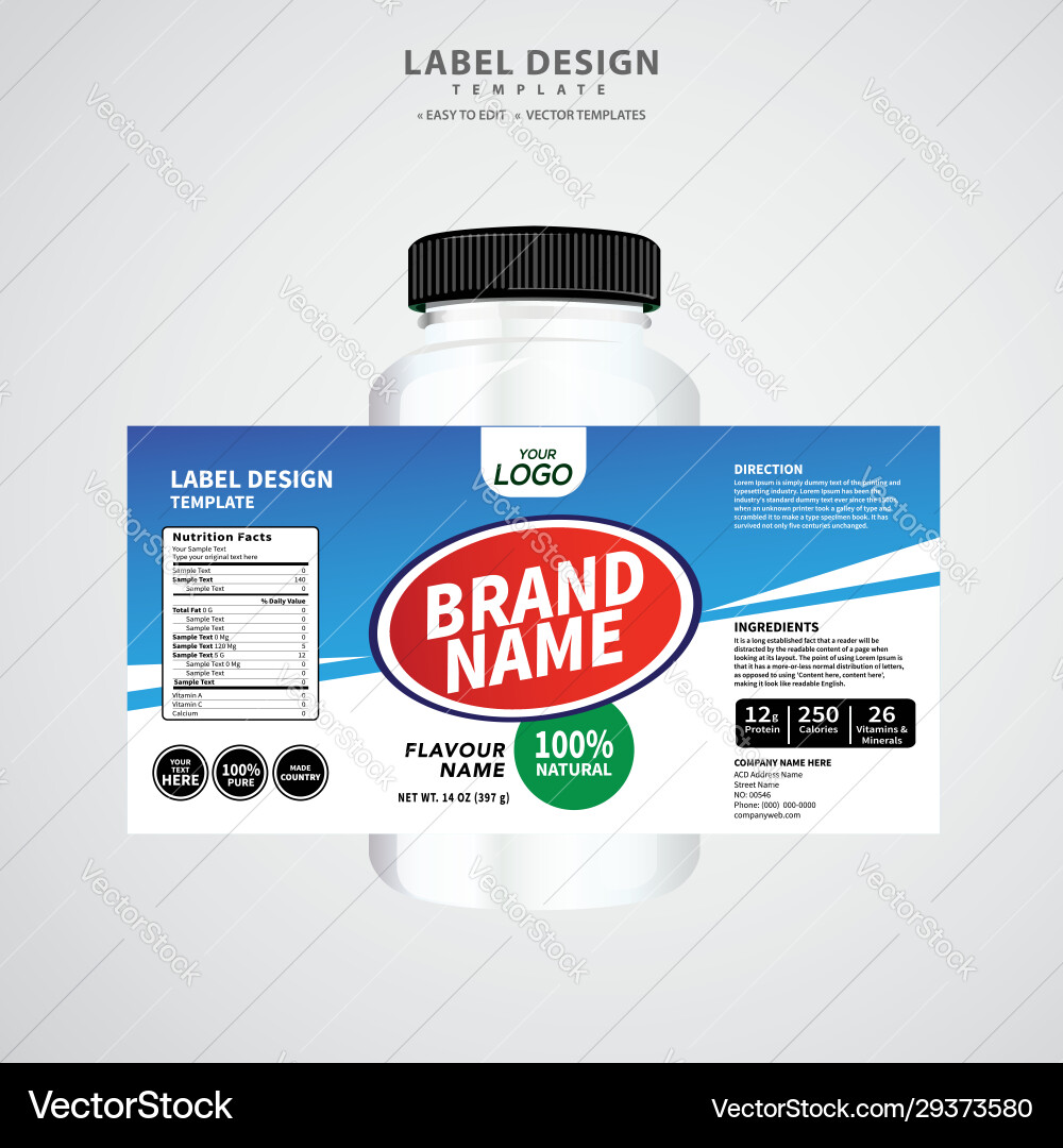 Label and packaging template design Royalty Free Vector