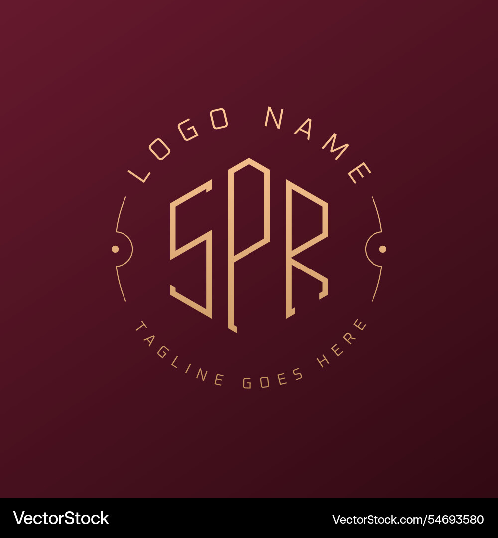 Luxury spr logo design elegant letter Royalty Free Vector