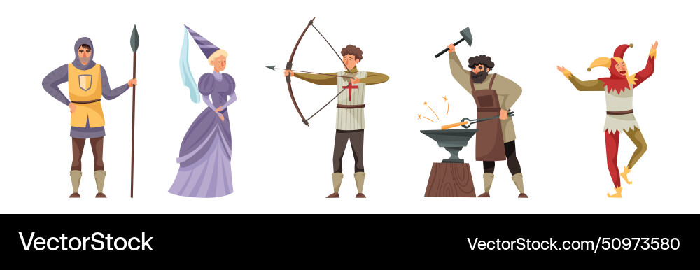 Medieval people character from fairytale Vector Image