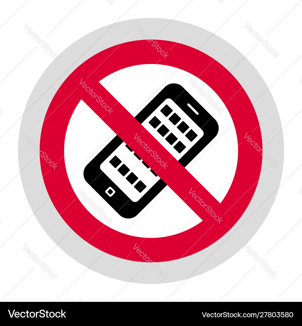 Mobile Phone Ban Sticker Royalty Free Vector Image