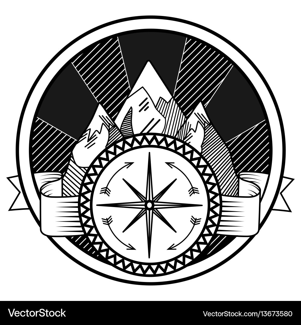 Mountain Compass Symbol Royalty Free Vector Image