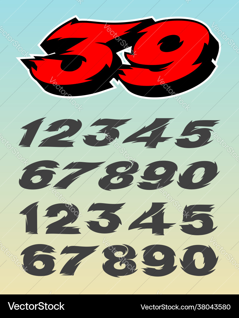Racing number Royalty Free Vector Image - VectorStock
