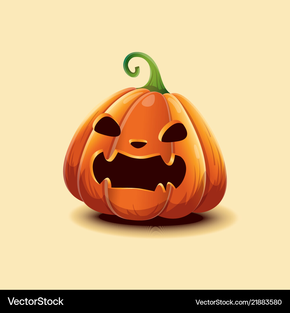 Realistic Angry Pumpkin - Halloween Royalty Free Vector