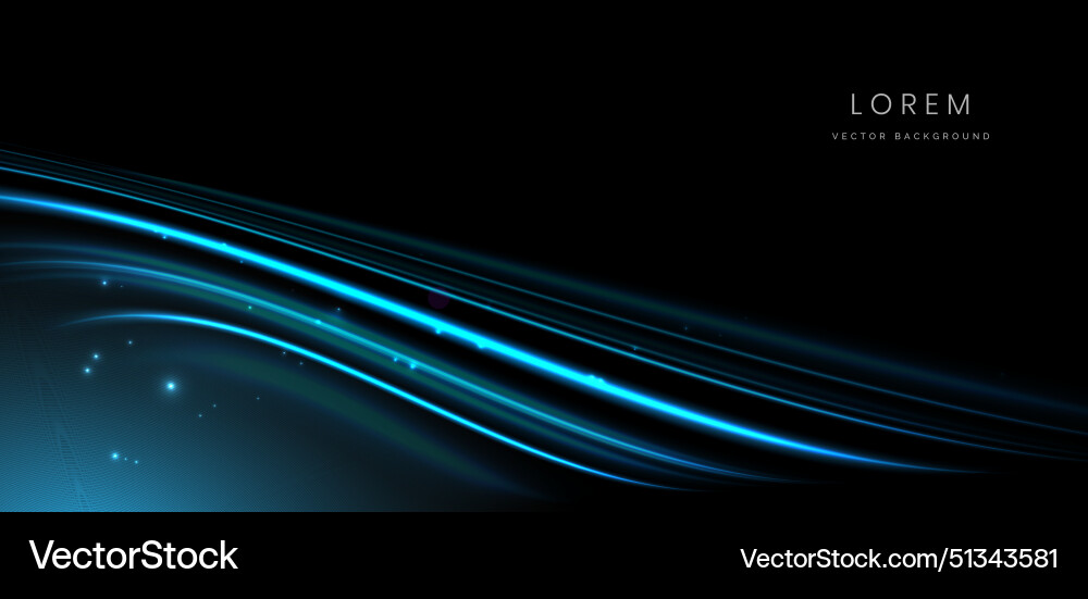 Abstract blue lines light ray glowing on black Vector Image