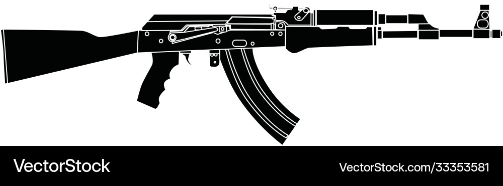 Ak-37 rifle black Royalty Free Vector Image - VectorStock