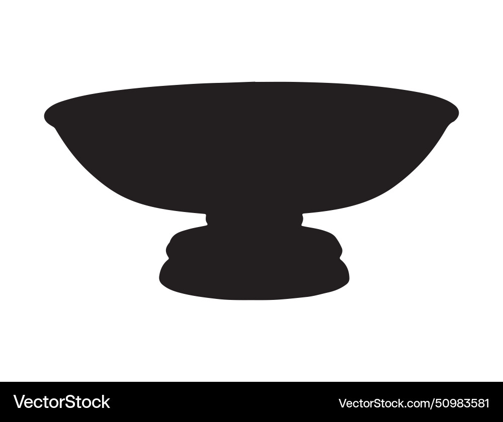 Bowl shape silhouette art Royalty Free Vector Image