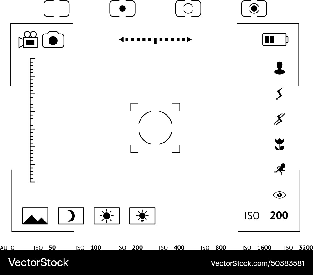 Camera viewfinder display Royalty Free Vector Image