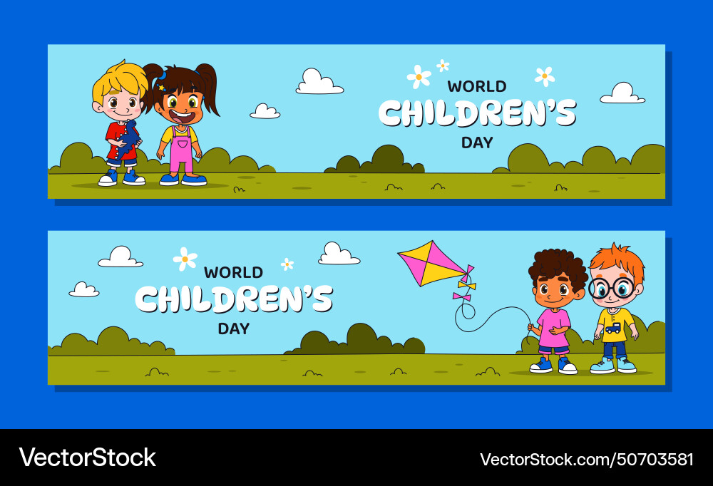 Children day banners set Royalty Free Vector Image