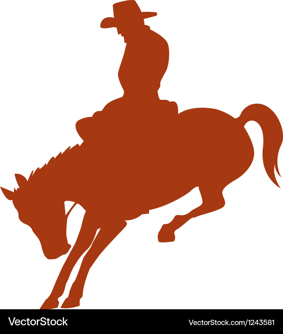 Cowboy Rider Silhouette Royalty Free Vector Image