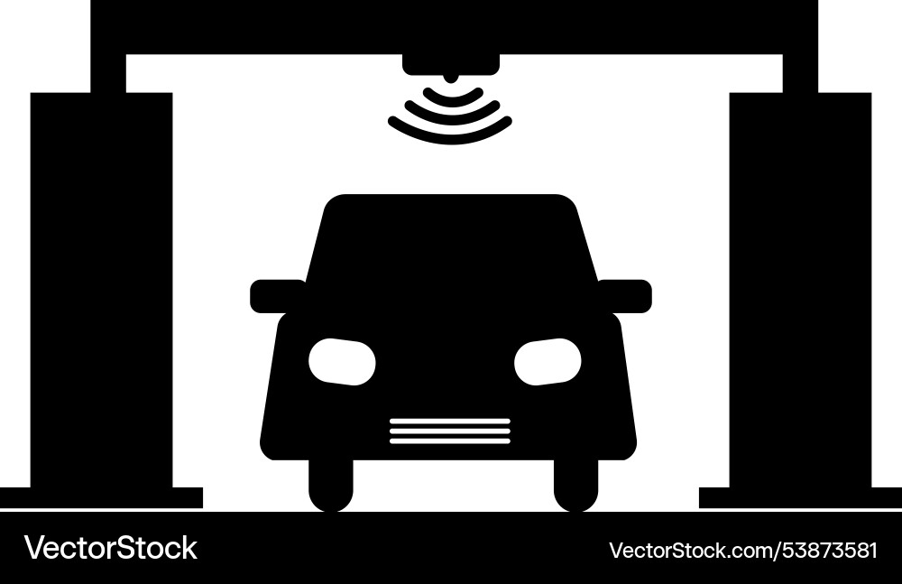 Electronic toll icon freeway with checkpoint Vector Image