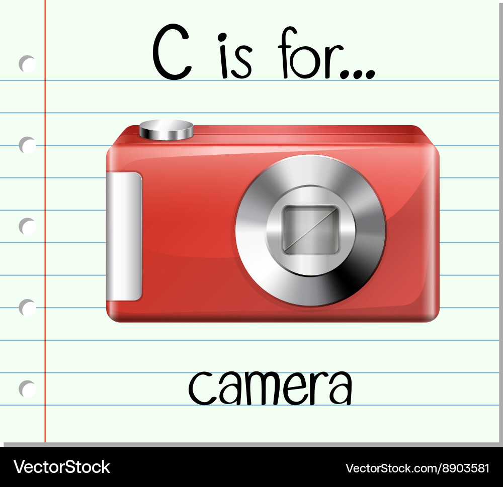 Flashcard letter c is for camera Royalty Free Vector Image