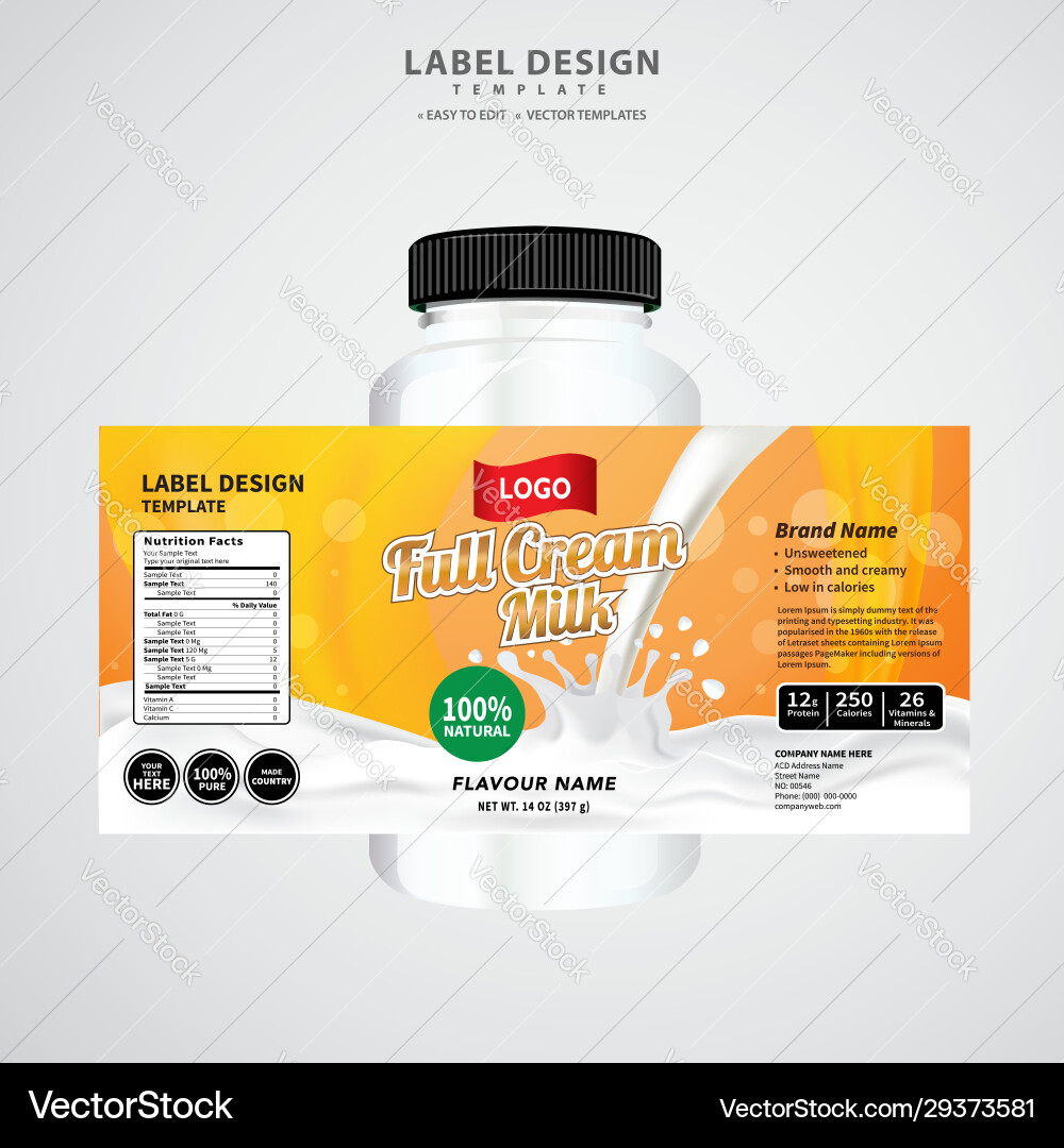 Label and packaging template design Royalty Free Vector