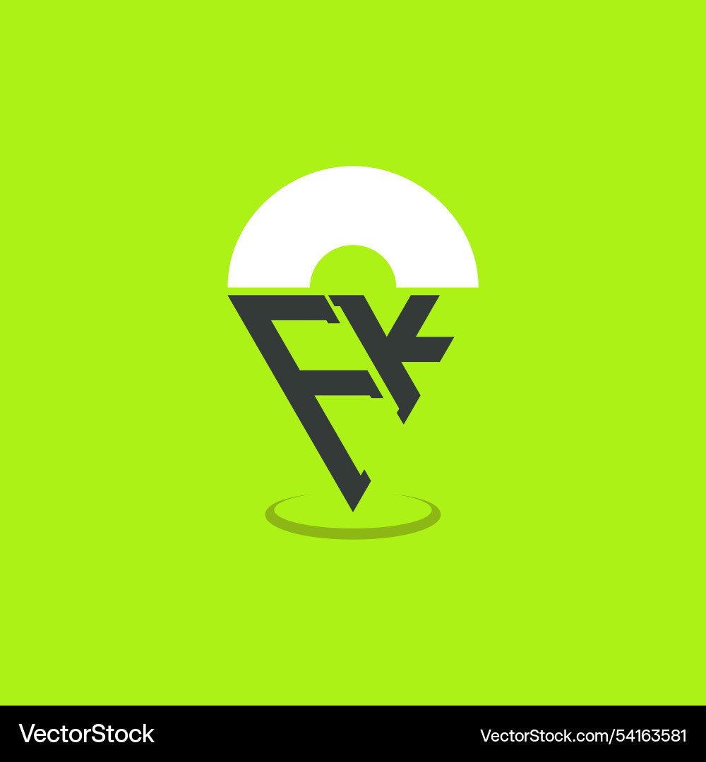Letter fk location logo design modern initials Vector Image
