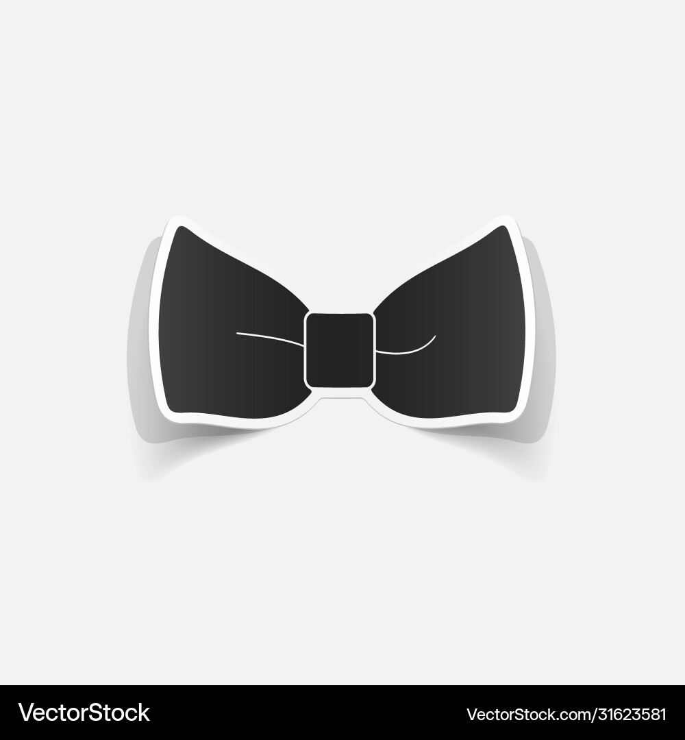 Realistic paper sticker bow Royalty Free Vector Image