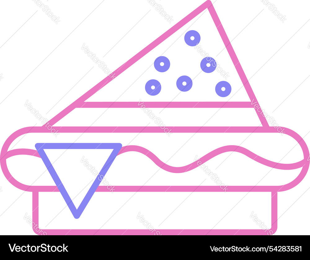 Sandwich line two colour icon Royalty Free Vector Image