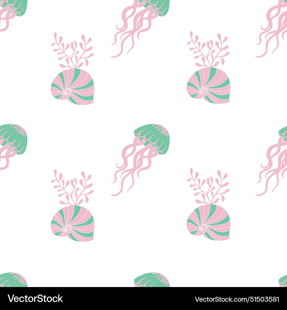 Seamless pattern with jellyfish Royalty Free Vector Image
