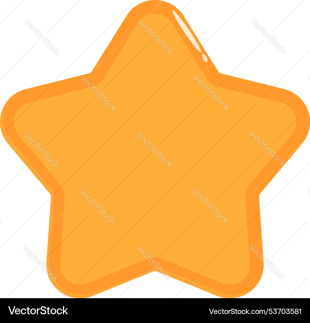 Single orange rounded corner star shining brightly