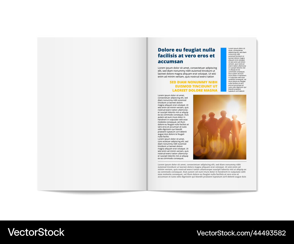 3d opened book or magazine top view on white Vector Image