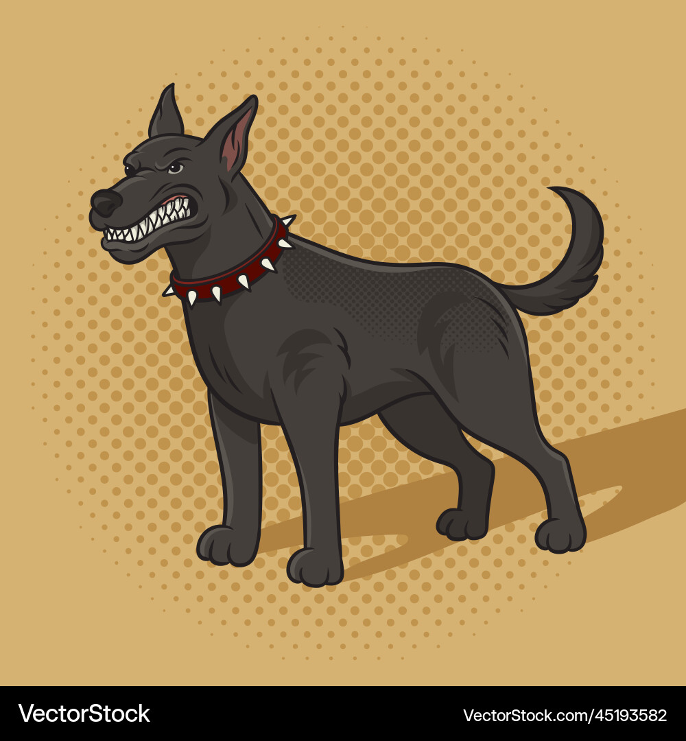 Angry fighting dog pop art Royalty Free Vector Image
