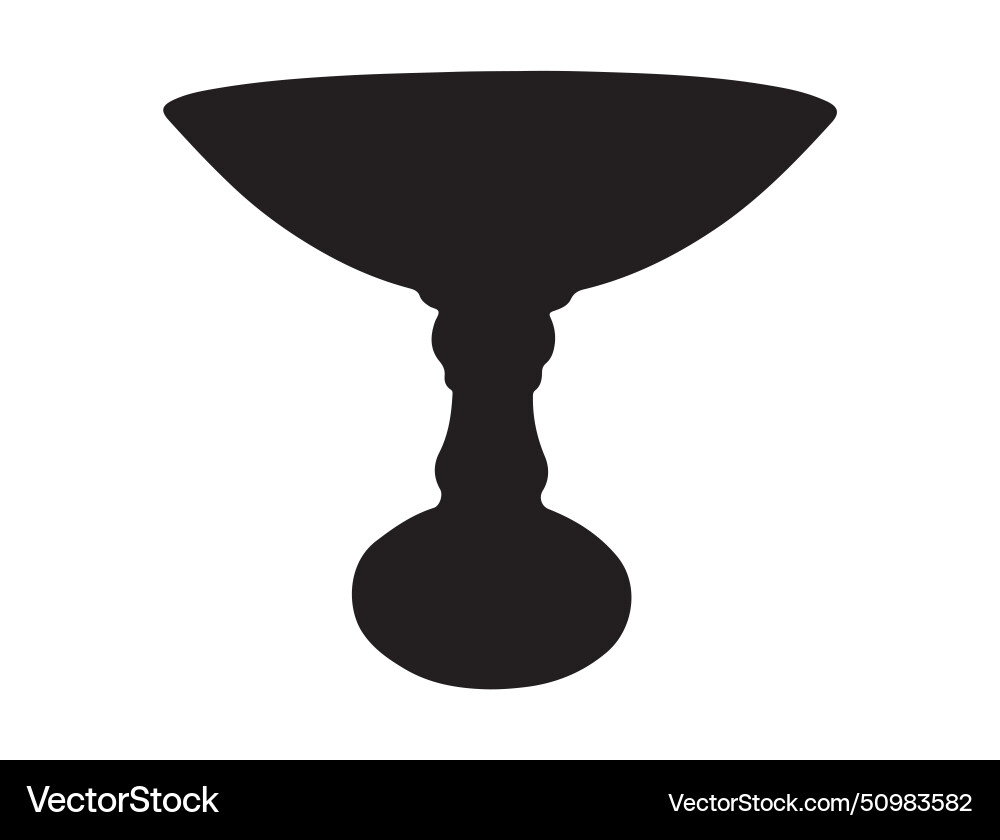 Bowl shape silhouette art Royalty Free Vector Image