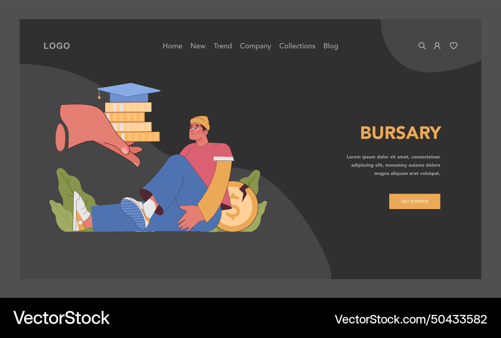 Bursary concept flat Royalty Free Vector Image