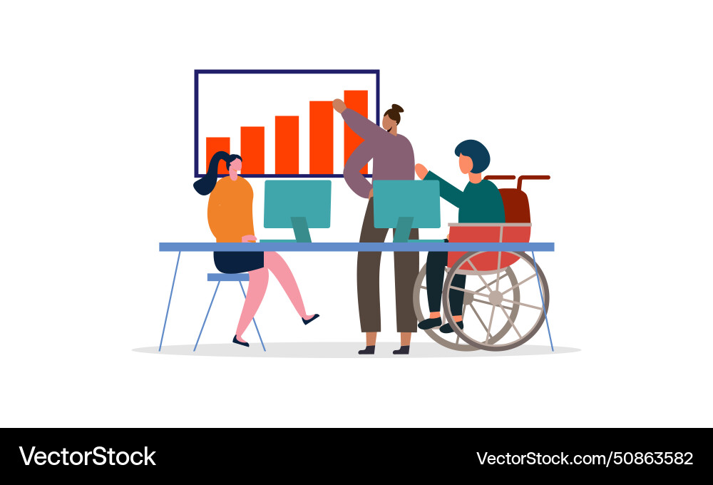 Business inclusive meeting with diversity concept Vector Image