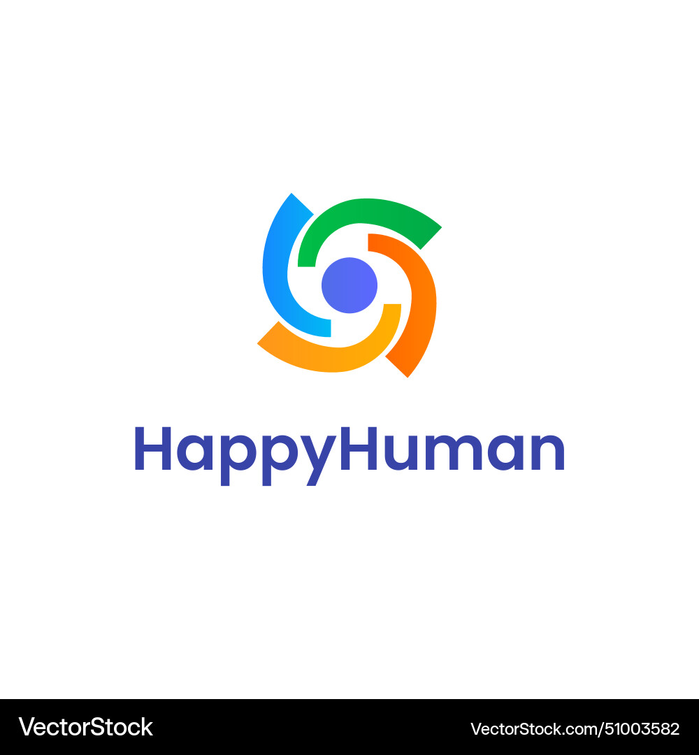 Colorful happy human logo Royalty Free Vector Image