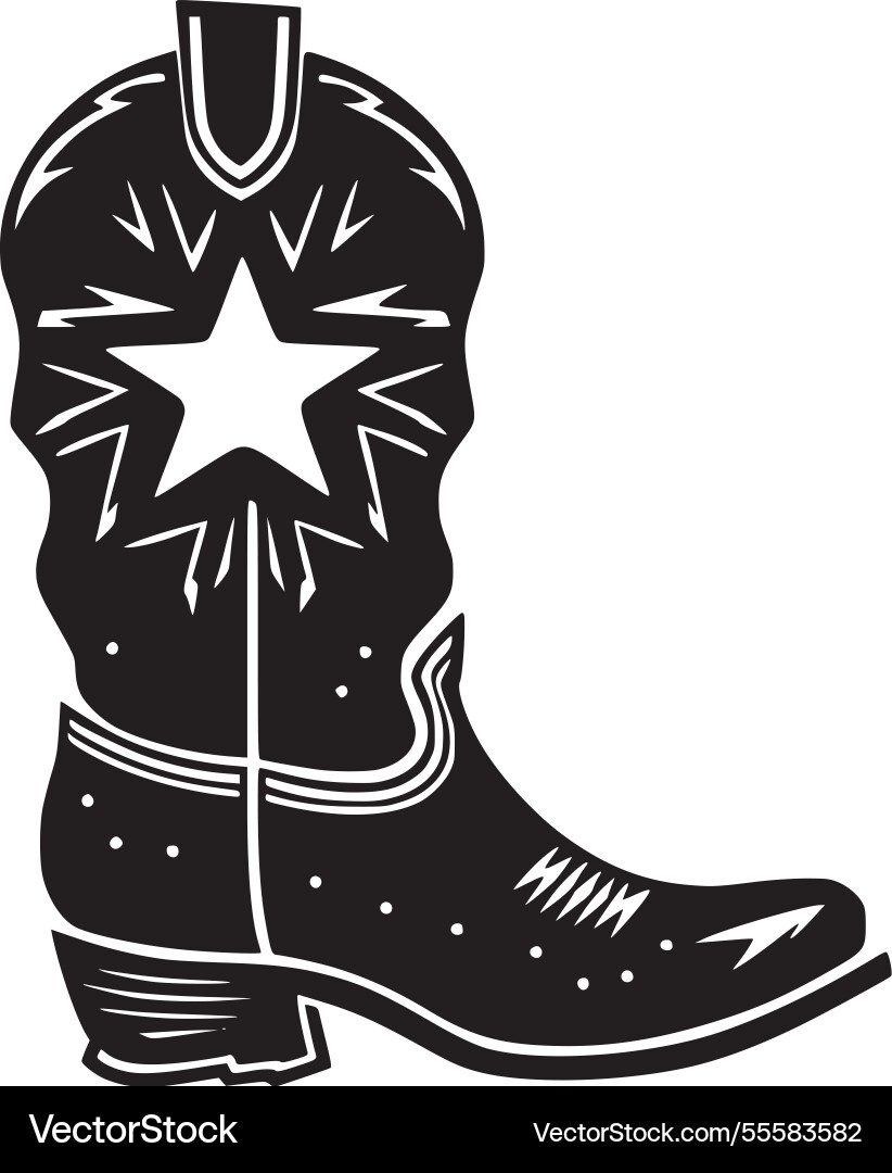 Cowboy boot - high quality logo ideal Royalty Free Vector