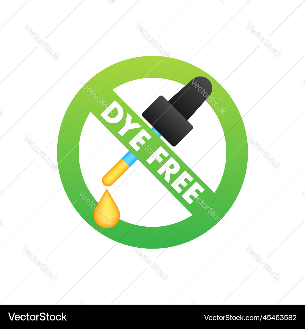 Dye free product sign label Royalty Free Vector Image