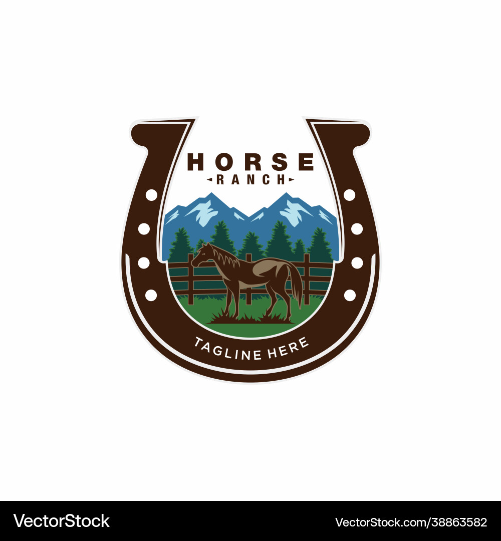Horse farm template logo design Royalty Free Vector Image