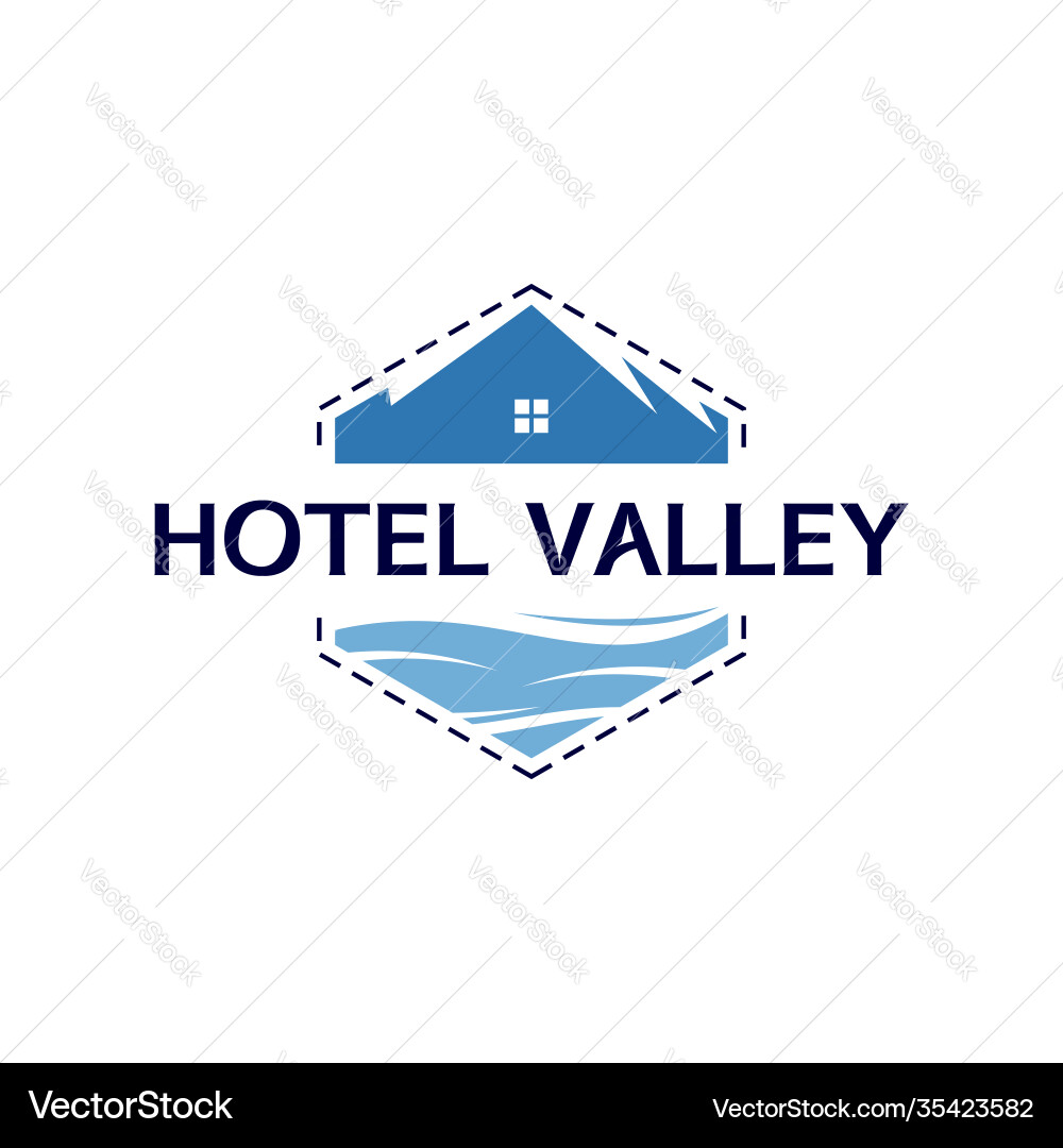 Hotel logo design badge emblem Royalty Free Vector Image
