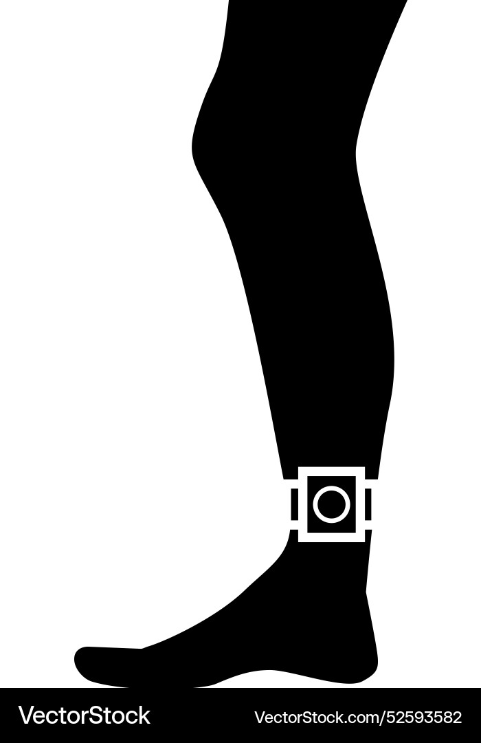 Human legs attached bail rfid tag icon portable Vector Image