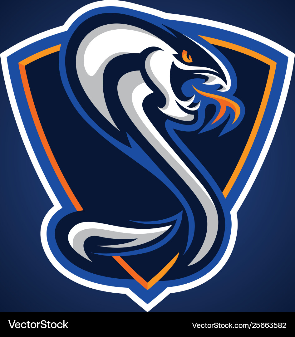 King Cobra Shield Logo Emblem Royalty Free Vector Image