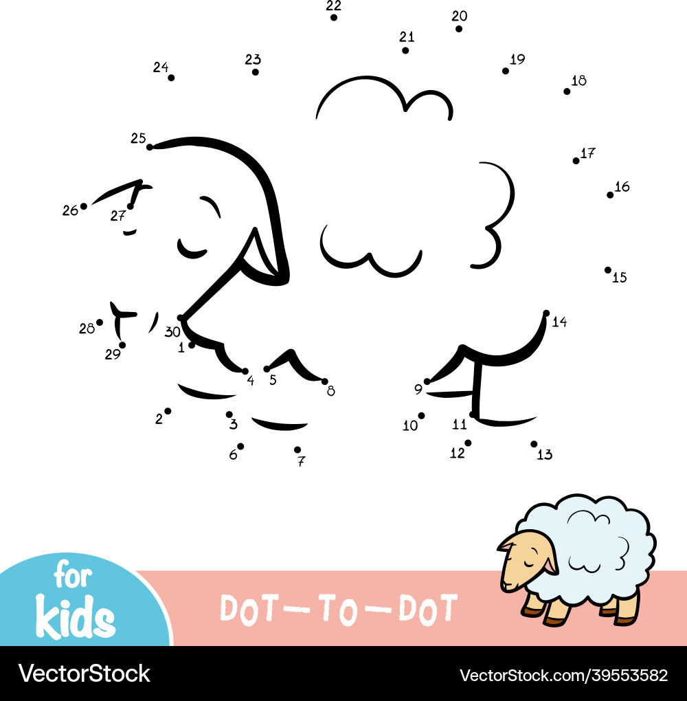 Numbers game education for children sheep Vector Image