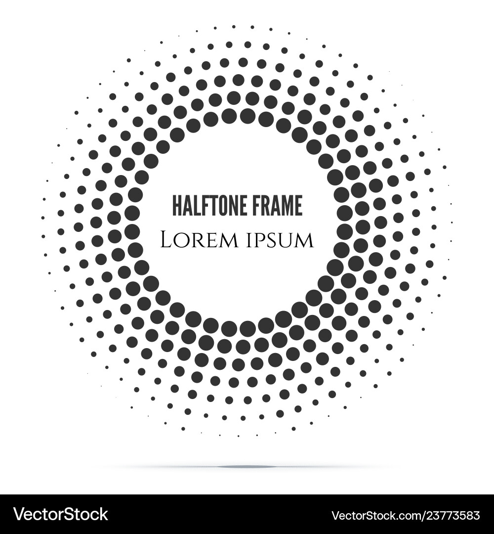Black halftone mosaic dot frame Royalty Free Vector Image