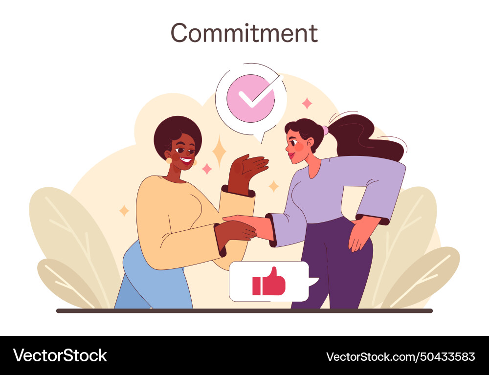 Bond of commitment flat Royalty Free Vector Image