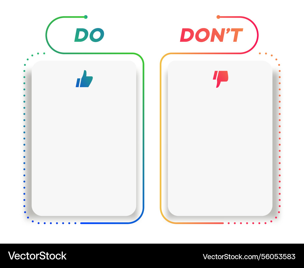 Do and dont infographic template Royalty Free Vector Image
