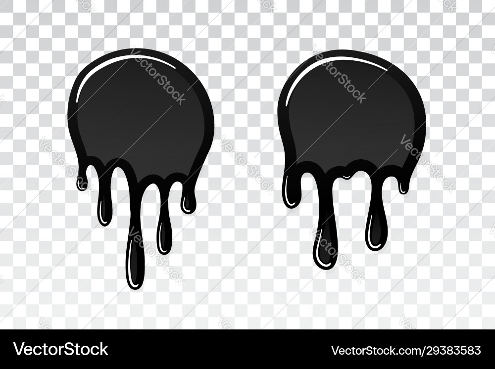 Drip paint 3d set ink stain drop melt liquid Vector Image